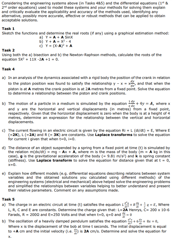 Bold A=4, ﻿Bold K=3.5Considering the engineering | Chegg.com