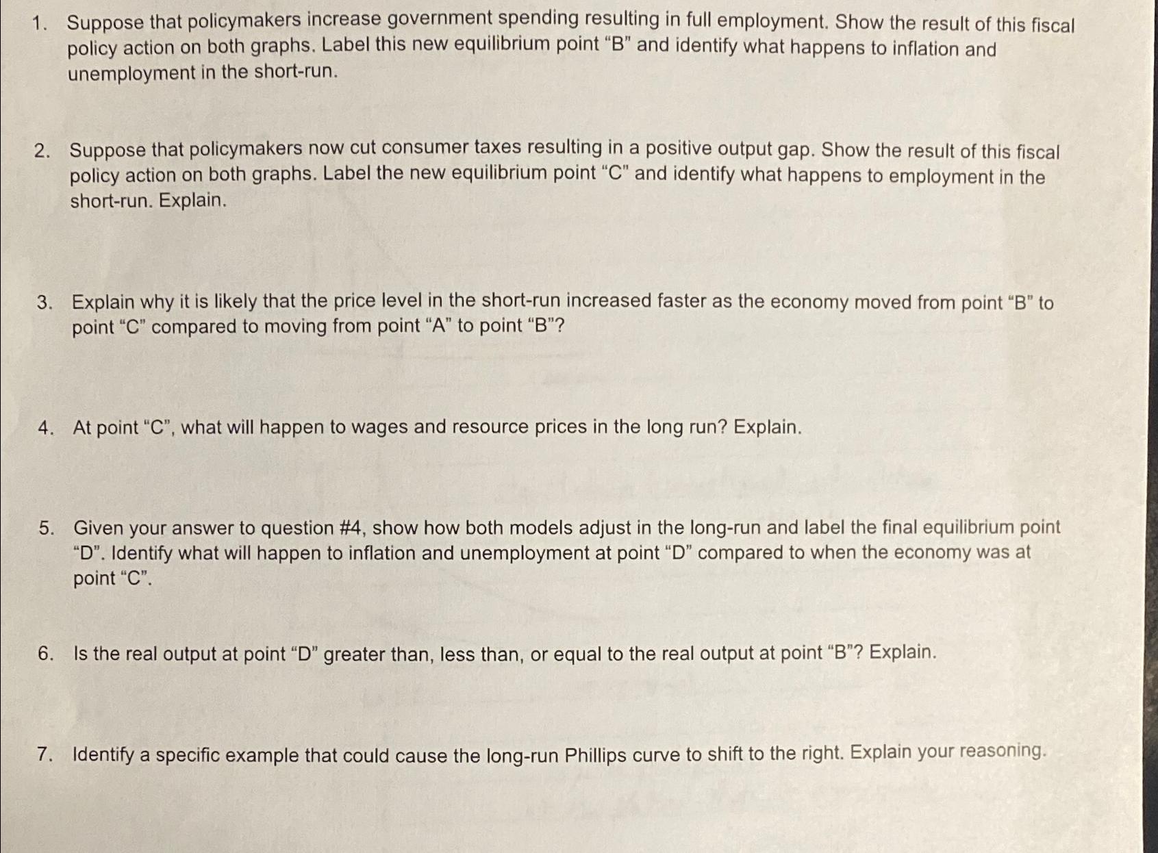 Solved Suppose that policymakers increase government | Chegg.com