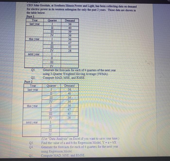 Solved last year 36 this year CEO John Goodale, at Southern | Chegg.com