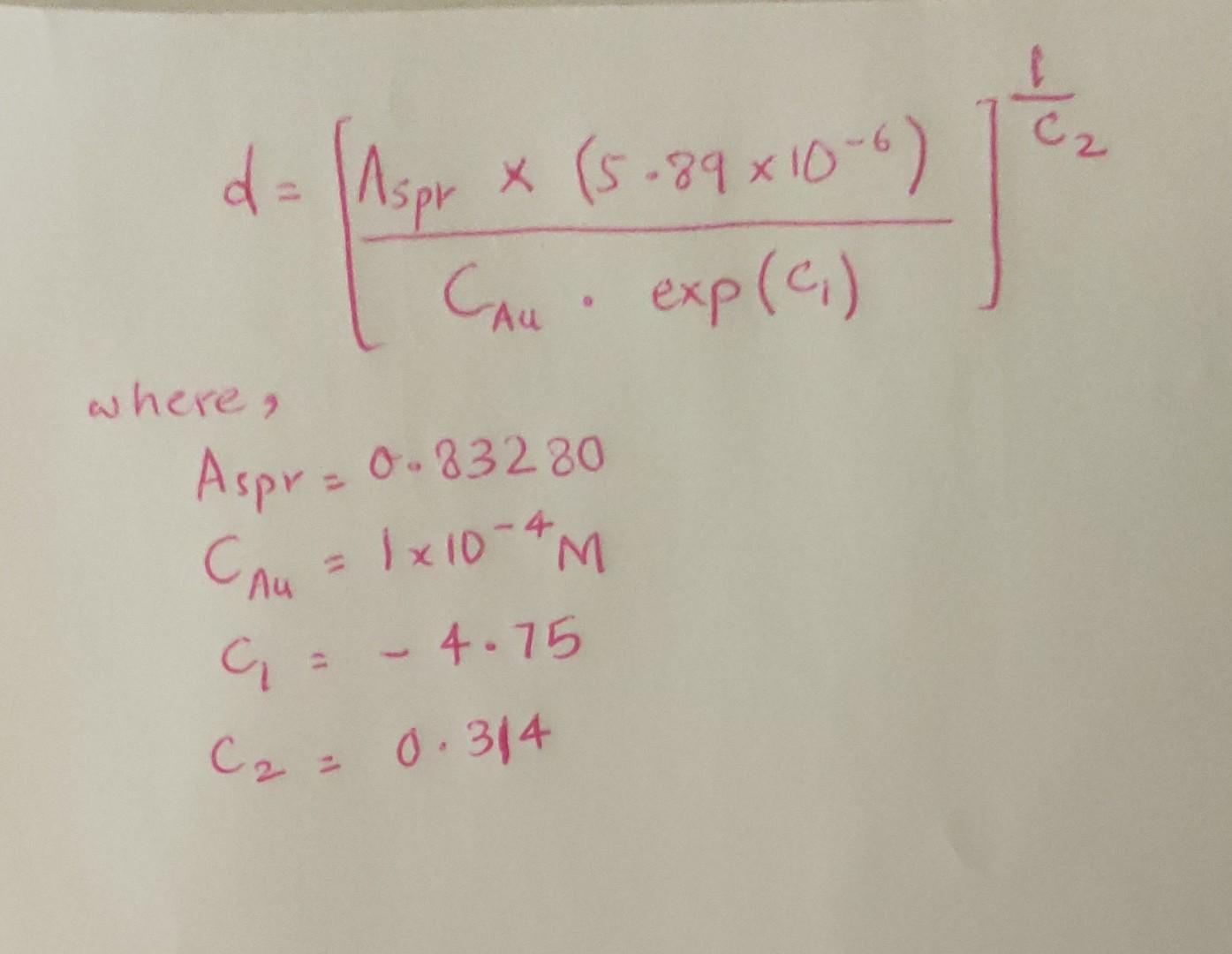 Solved find out the ' d' by putting the given values. show | Chegg.com
