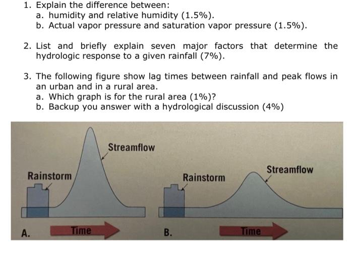 Solved 1. Explain the difference between: a. humidity and | Chegg.com