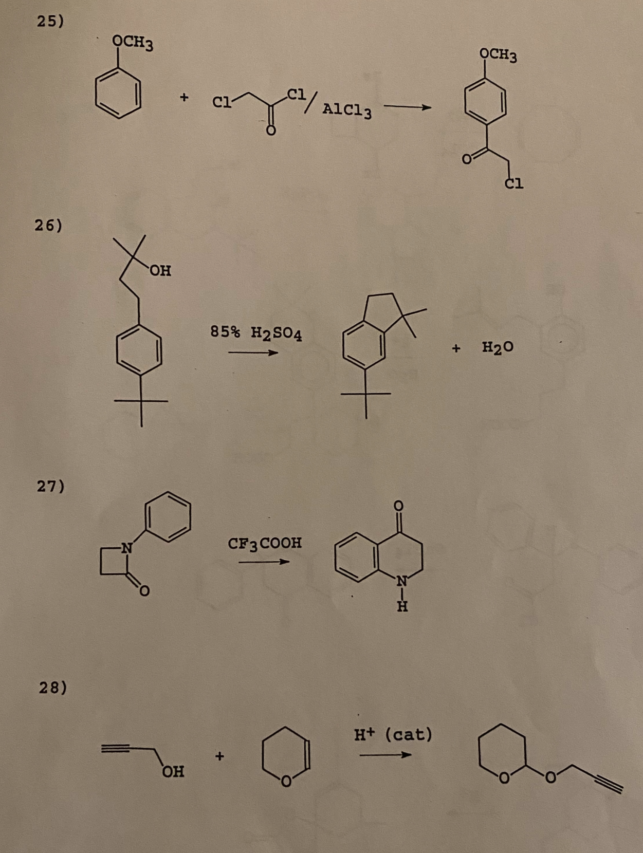 Solved show the mechanism for the following reactions, | Chegg.com