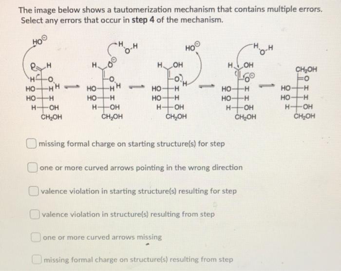 Solved The image below shows a tautomerization mechanism | Chegg.com