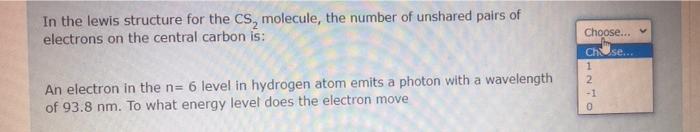 Solved In the lewis structure for the Cs, molecule, the | Chegg.com