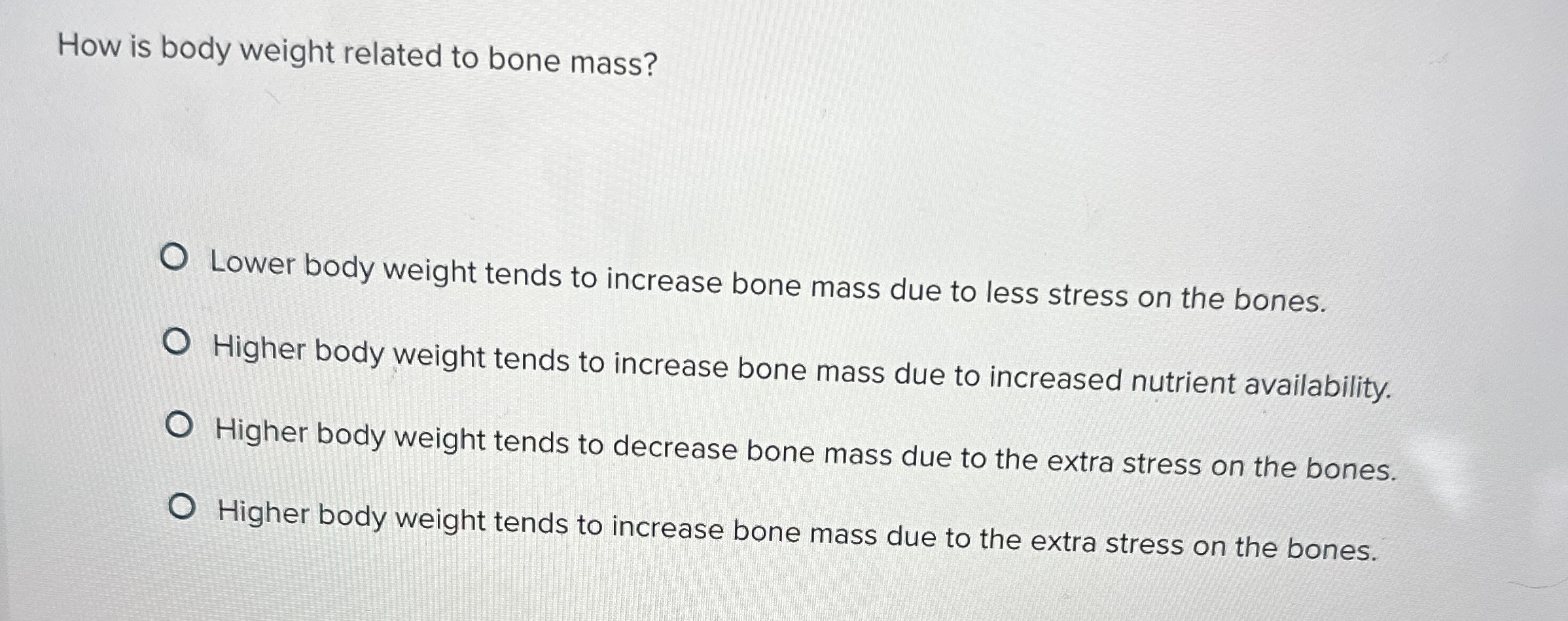 Solved How is body weight related to bone mass?Lower body | Chegg.com