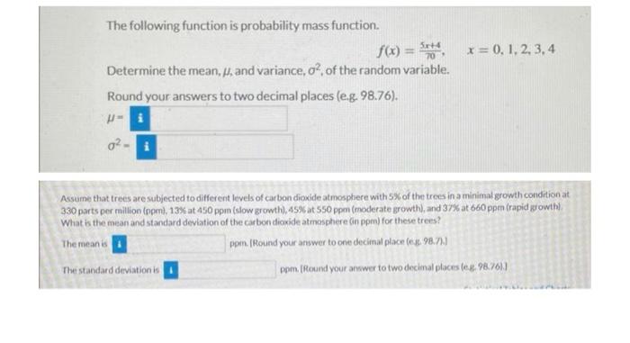 Solved The following function is probability mass function. | Chegg.com
