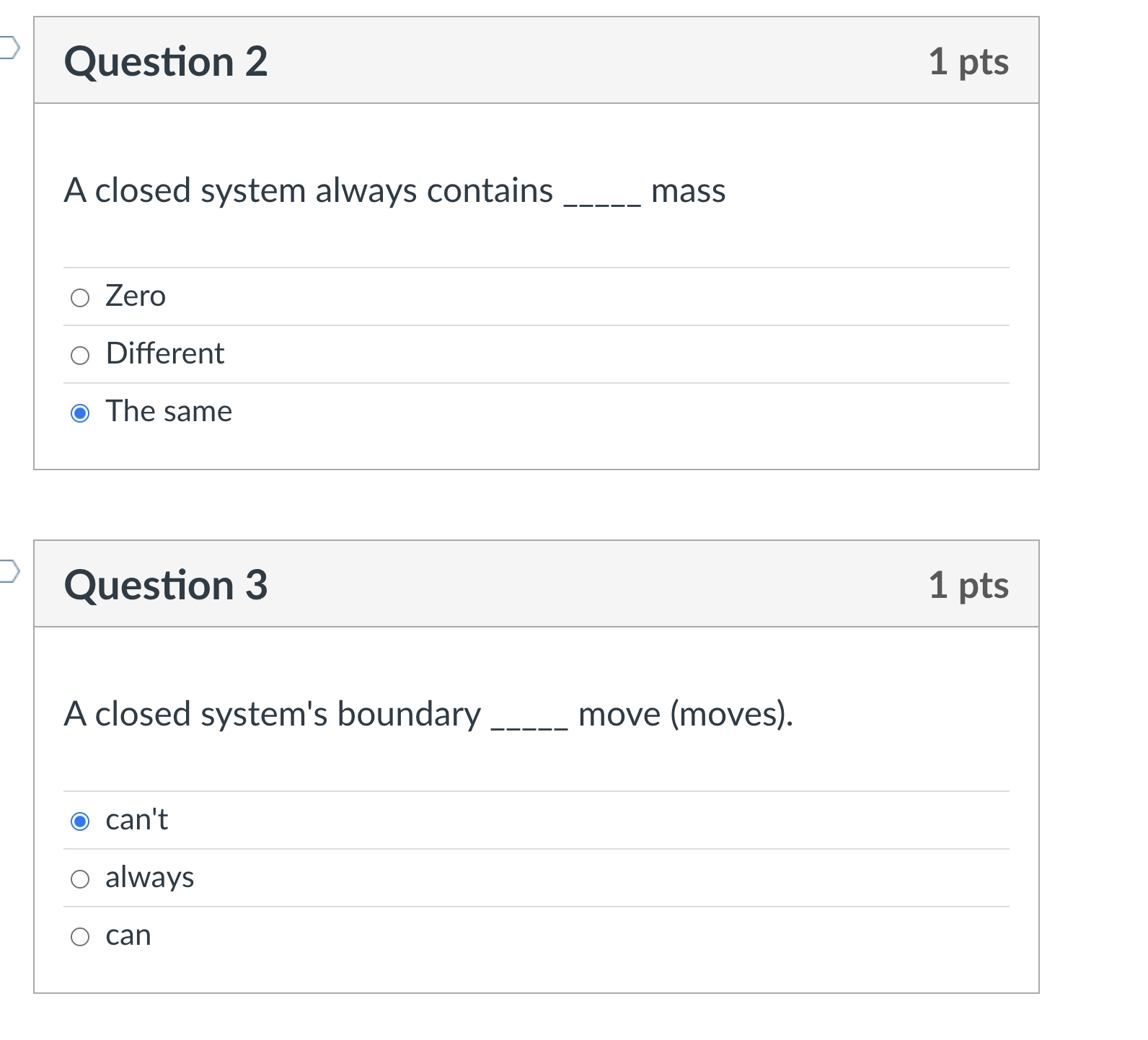 Solved Question 2A closed system always | Chegg.com