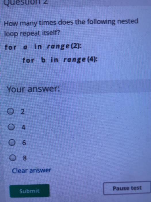 Solved suomi 2 How many times does the following nested loop | Chegg.com