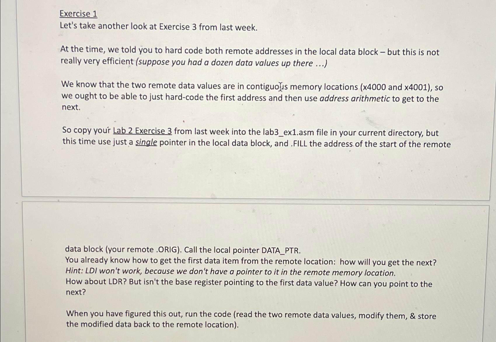 Solved Exercise 1Let's take another look at Exercise 3 ﻿from | Chegg.com