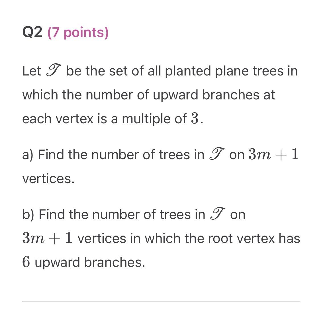 Solved Q2 (7 ﻿points)Let T ﻿be the set of all planted plane | Chegg.com