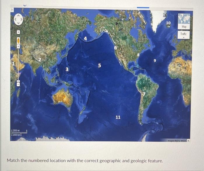 Solved Match the numbered location with the correct | Chegg.com