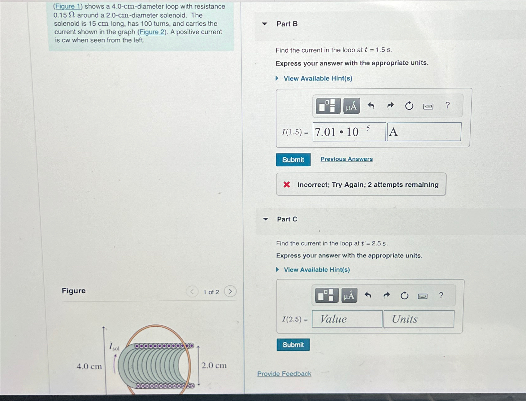 (Figure 1) ﻿shows a 4.0-cm-diameter loop with | Chegg.com