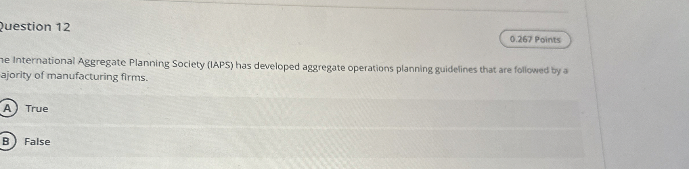 Solved 2uestion 12ne International Aggregate Planning | Chegg.com