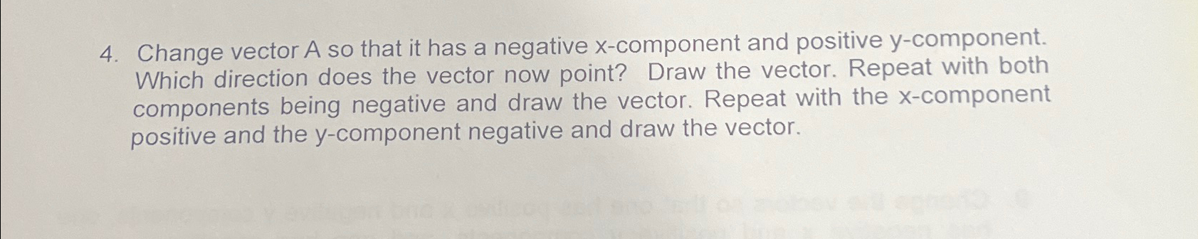 Change vector A so that it has a negative x-component | Chegg.com