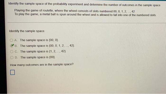 Solved Identify the sample space of the probability | Chegg.com