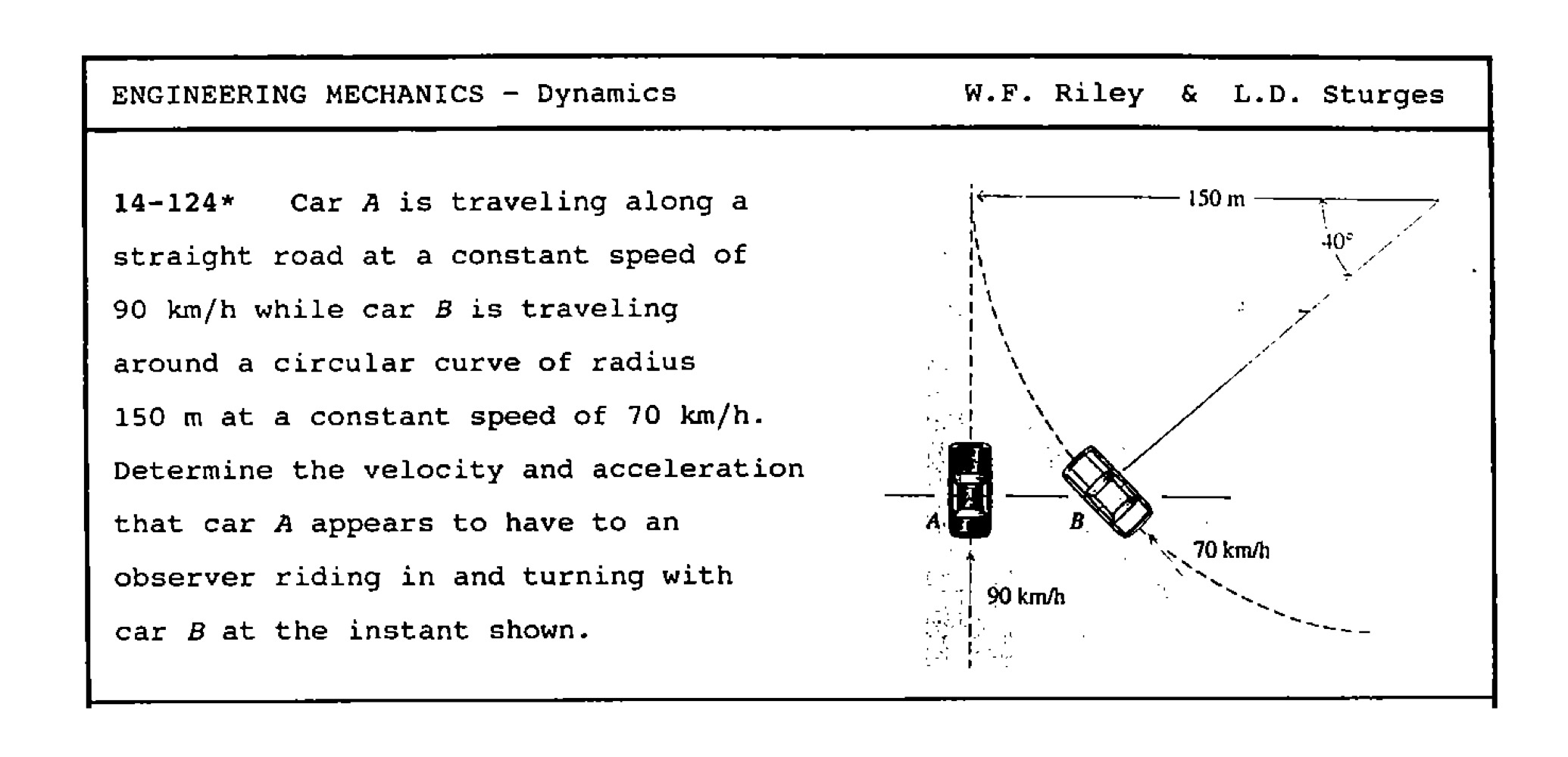 Solved ENGINEERING MECHANICS - ﻿Dynamics14-124* ﻿Car A ﻿is | Chegg.com