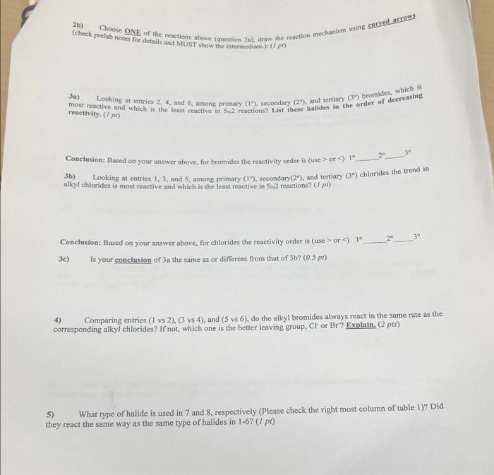 Solved 2b) Choose ONE of the reactions above (question 20) | Chegg.com