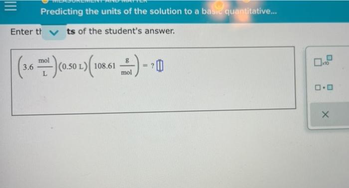 Solved Predicting the units of the solution to a basic | Chegg.com