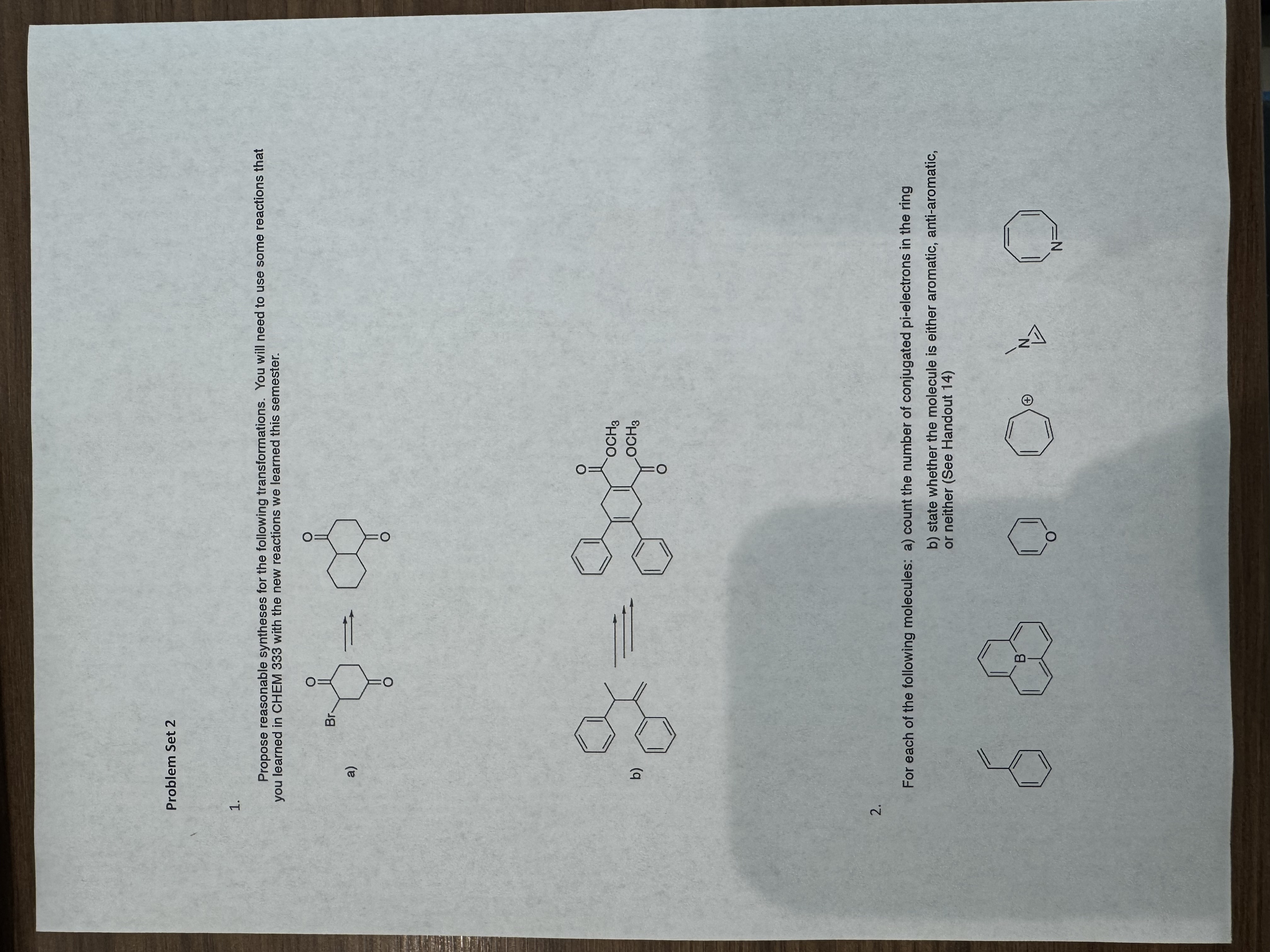 Solved Problem Set 2 1. ﻿Propose reasonable syntheses for | Chegg.com