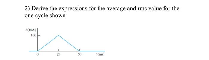 Solved 2) Derive the expressions for the average and rms | Chegg.com
