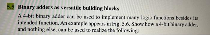 Solved Binary adders as versatile building blocks A 4-bit | Chegg.com