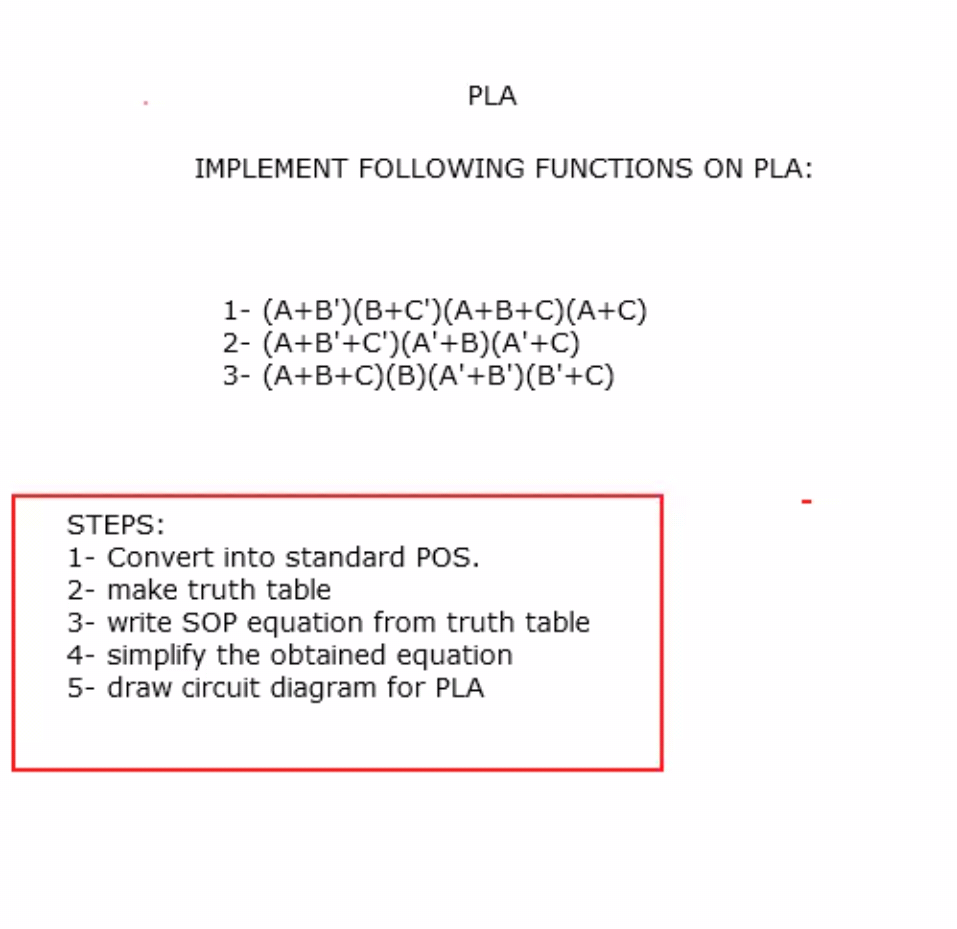 Solved Pla Implement Following Functions On Pla 1 6503