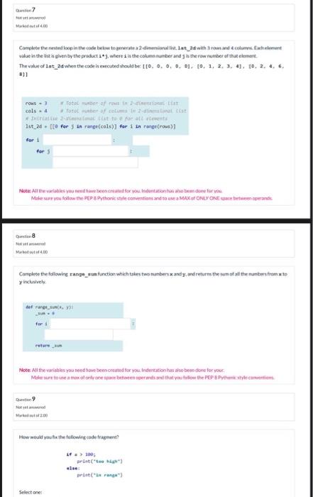Solved 7 Complete the need loop in the code below to get | Chegg.com