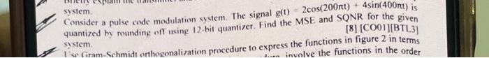 Solved Consider a pulse code modulation system. The signal | Chegg.com