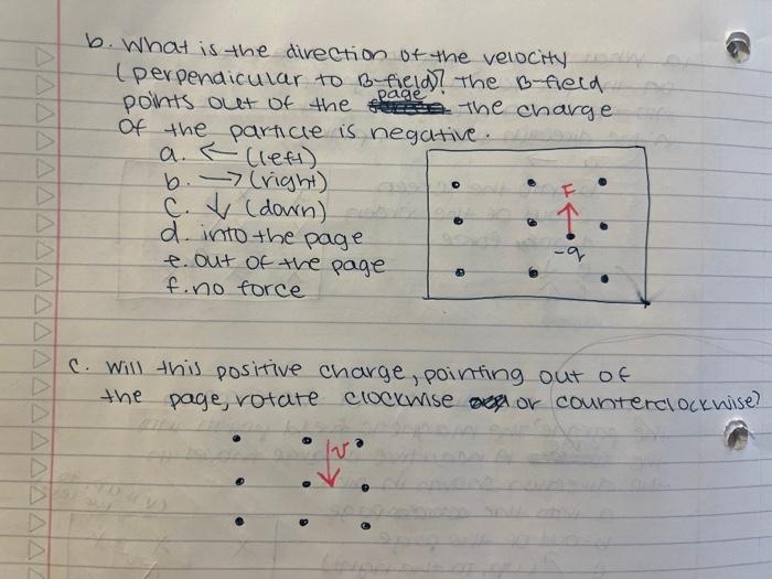 Solved 1a. What is the direction of the force on the | Chegg.com