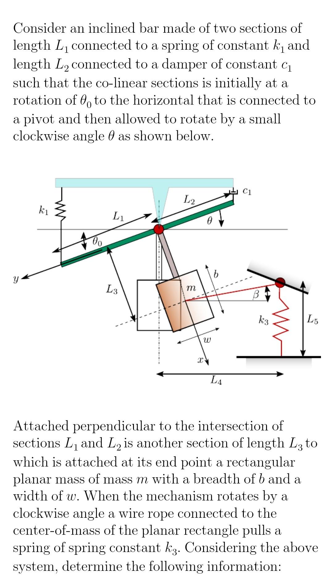 Solved Consider an inclined bar made of two sections of | Chegg.com