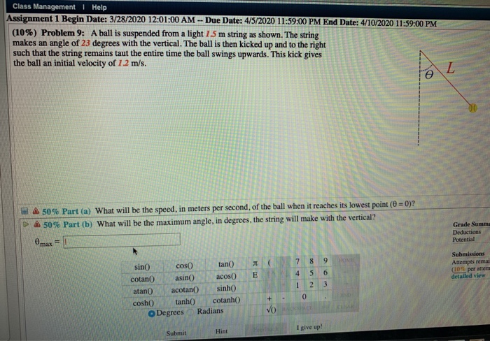 Solved Class Management | Help Assignment 1 Begin Date: | Chegg.com