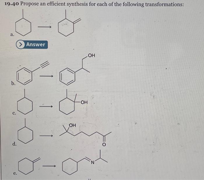 Solved 19.40 Propose an efficient synthesis for each of the | Chegg.com
