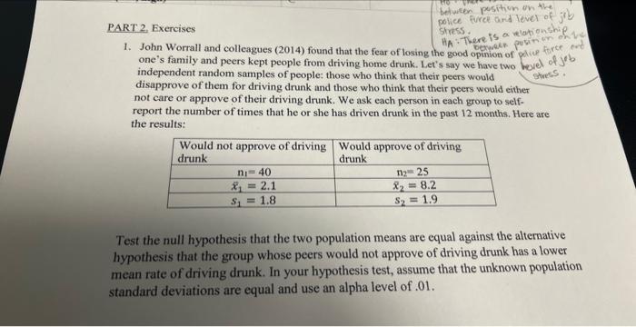 Solved PART 2, Exercises police furce and level of g 3 one's | Chegg.com