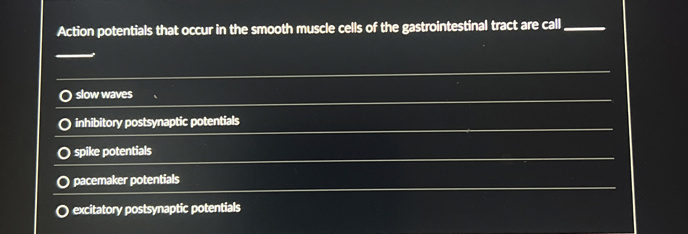 Solved Action potentials that occur in the smooth muscle | Chegg.com