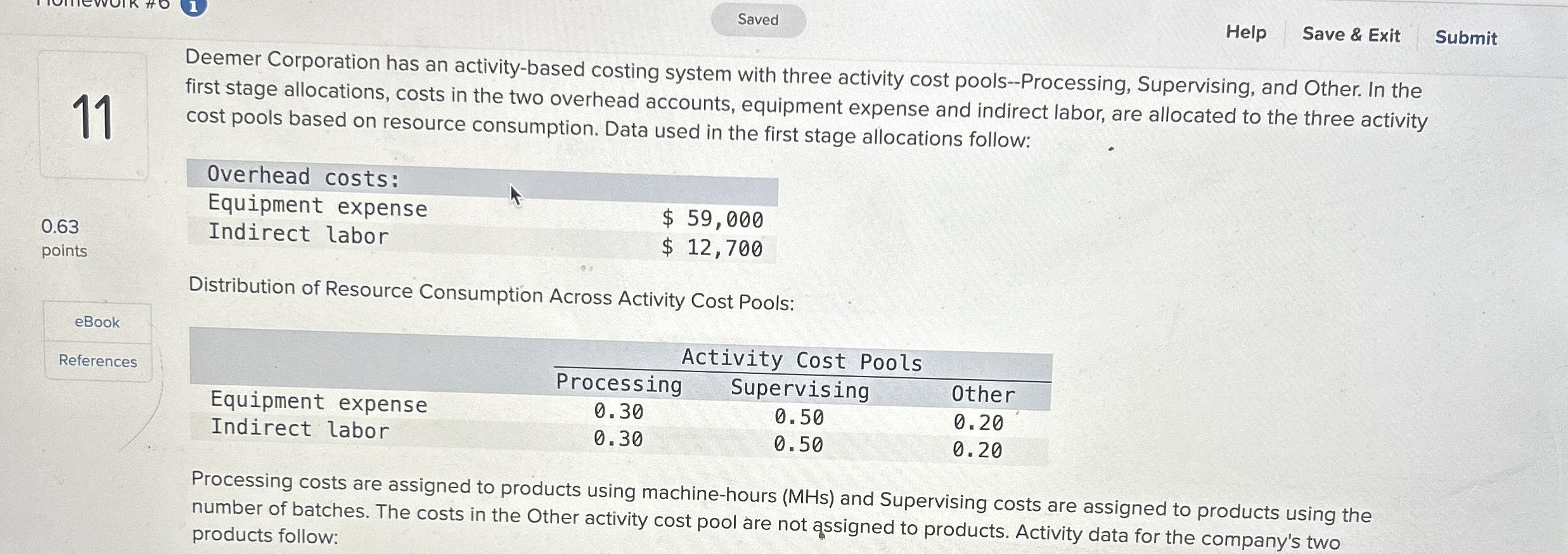 Solved Deemer Corporation has an activity-based costing | Chegg.com