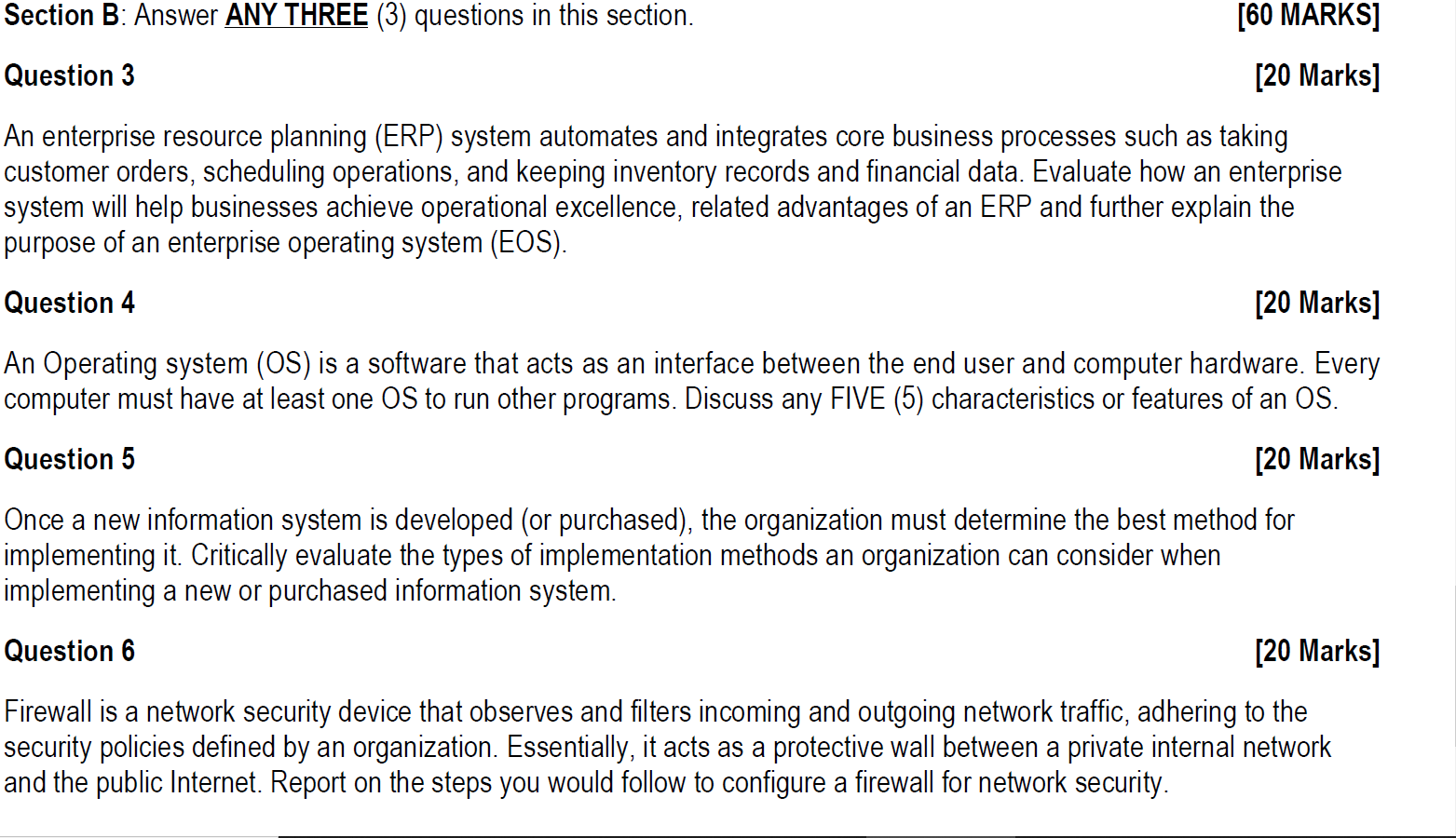 Solved Section B Answer Any Three 3 ﻿questions In This