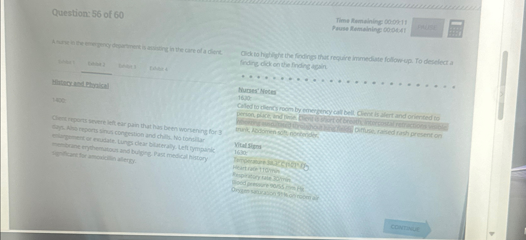 Solved Question: 56 ﻿of 60Time Remaining 00:09:11Pause | Chegg.com