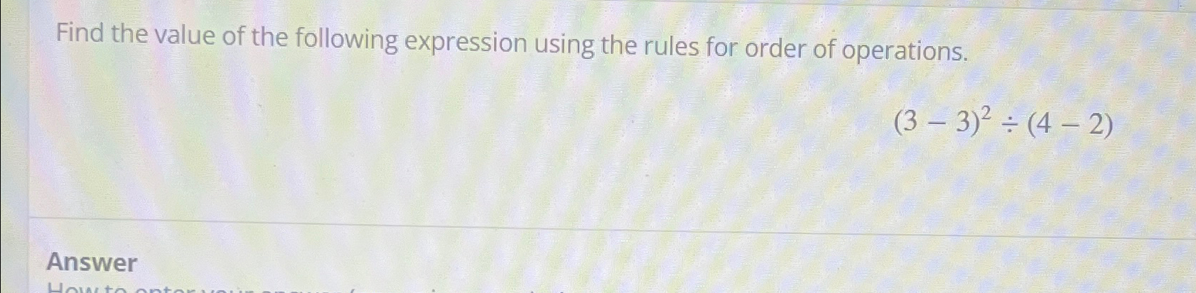 Solved Find the value of the following expression using the | Chegg.com