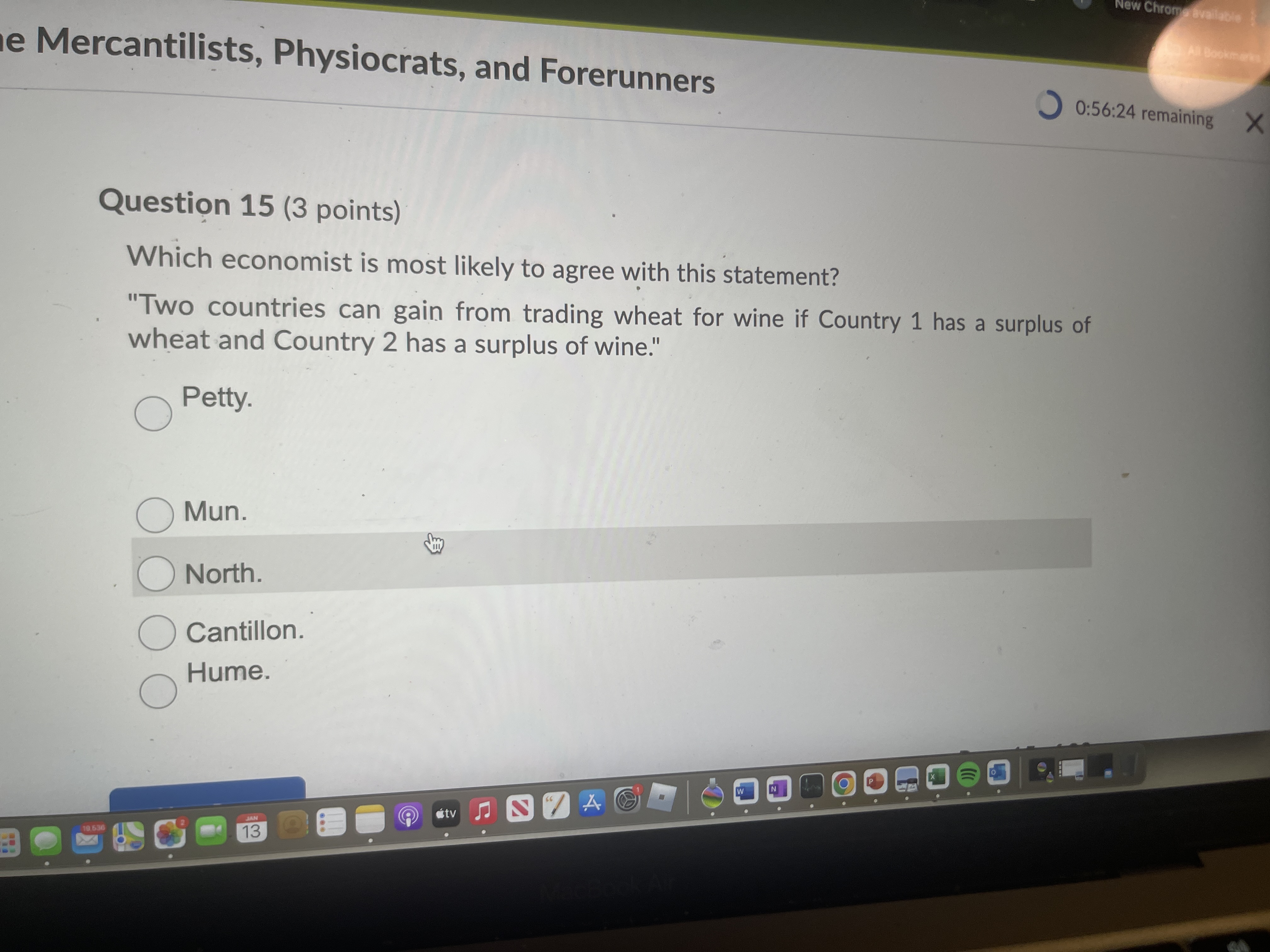 Solved Question 15 (3 ﻿points)Which economist is most likely | Chegg.com