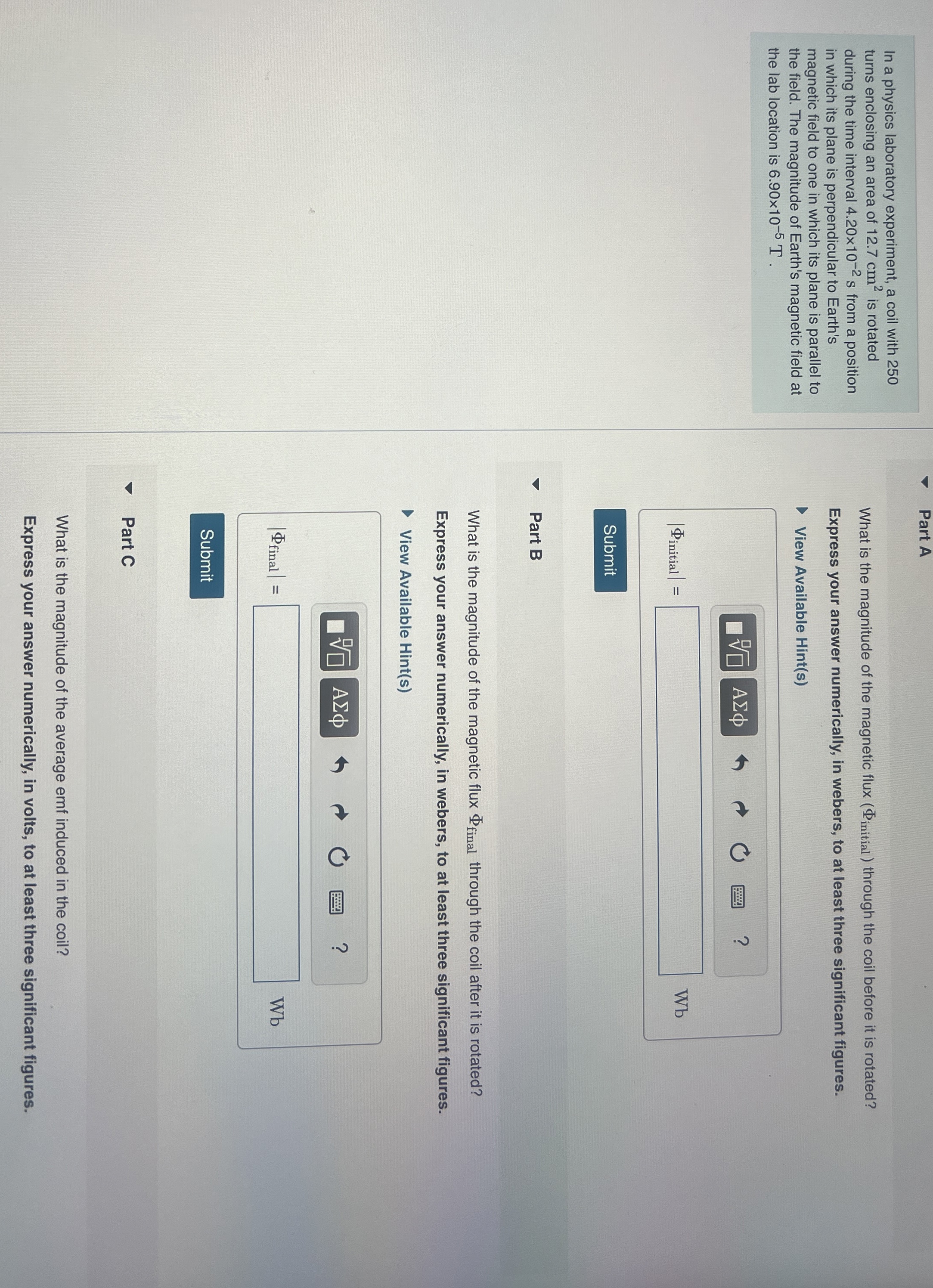 Solved In a physics laboratory experiment, a coil with 250 | Chegg.com