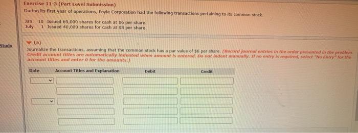 Solved Exercise 11-3 (Part Level Submission) During its | Chegg.com