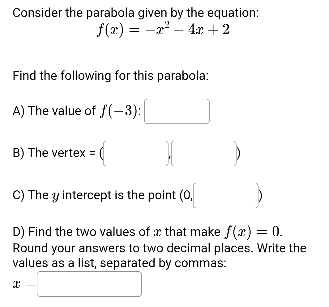 Solved Consider the parabola given by the | Chegg.com