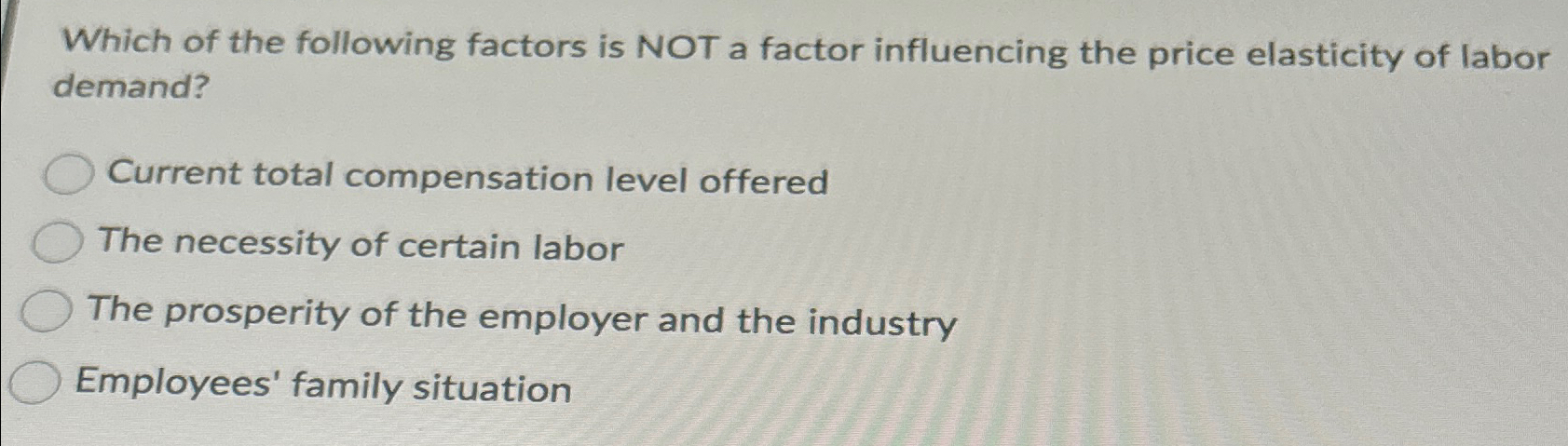 Solved Which of the following factors is NOT a factor | Chegg.com