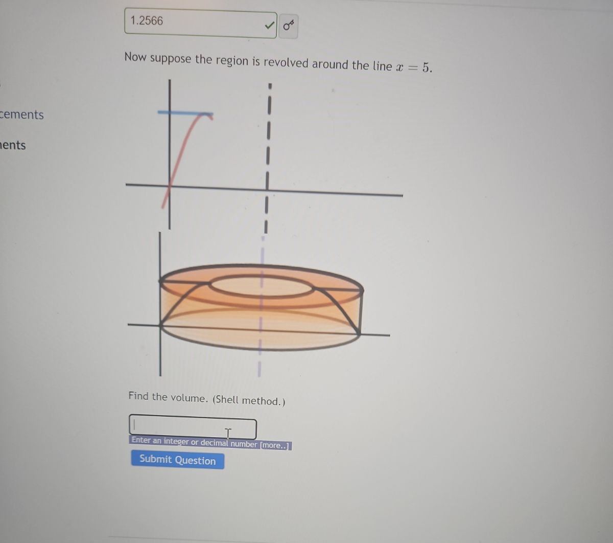 0sNow suppose the region is revolved around the line | Chegg.com