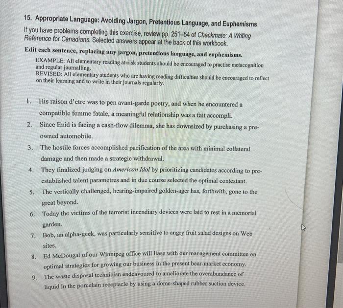 15. Appropriate Language: Avoiding Jargon, | Chegg.com