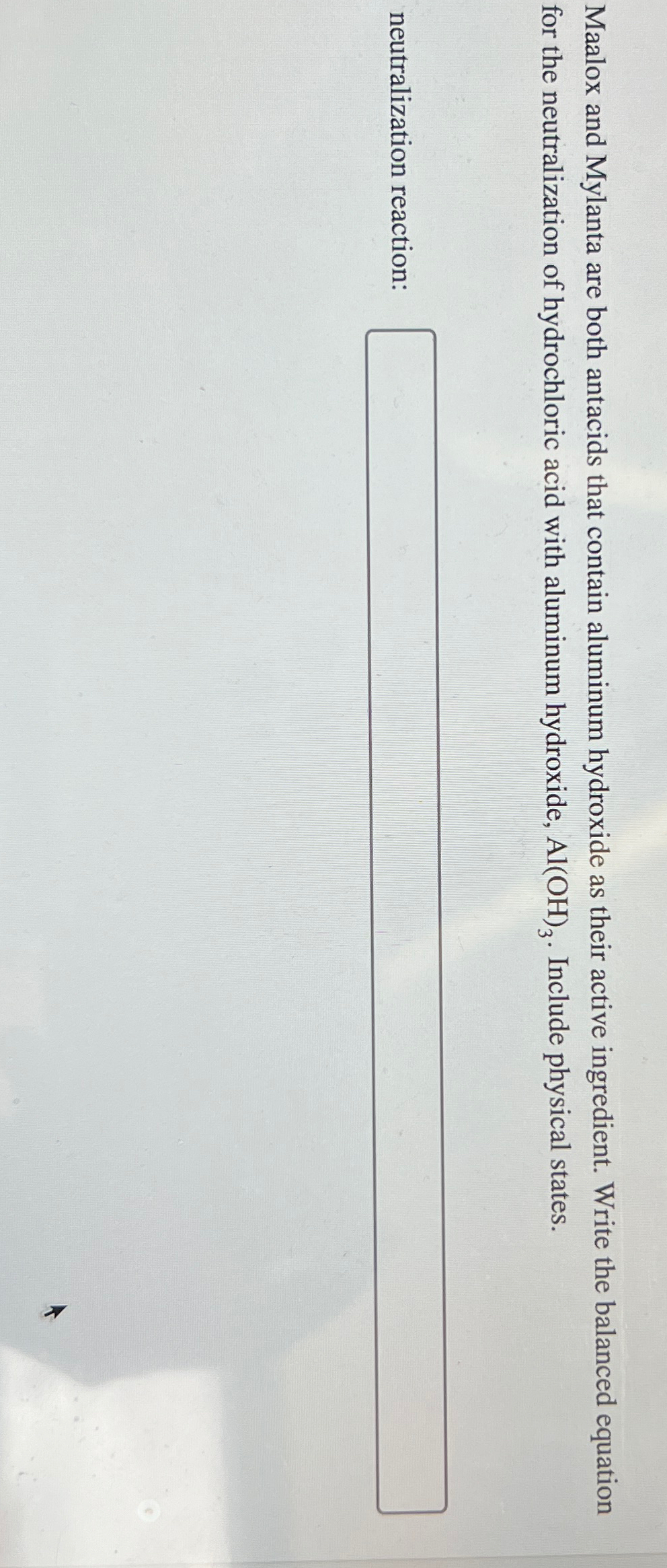 Solved Maalox and Mylanta are both antacids that contain | Chegg.com
