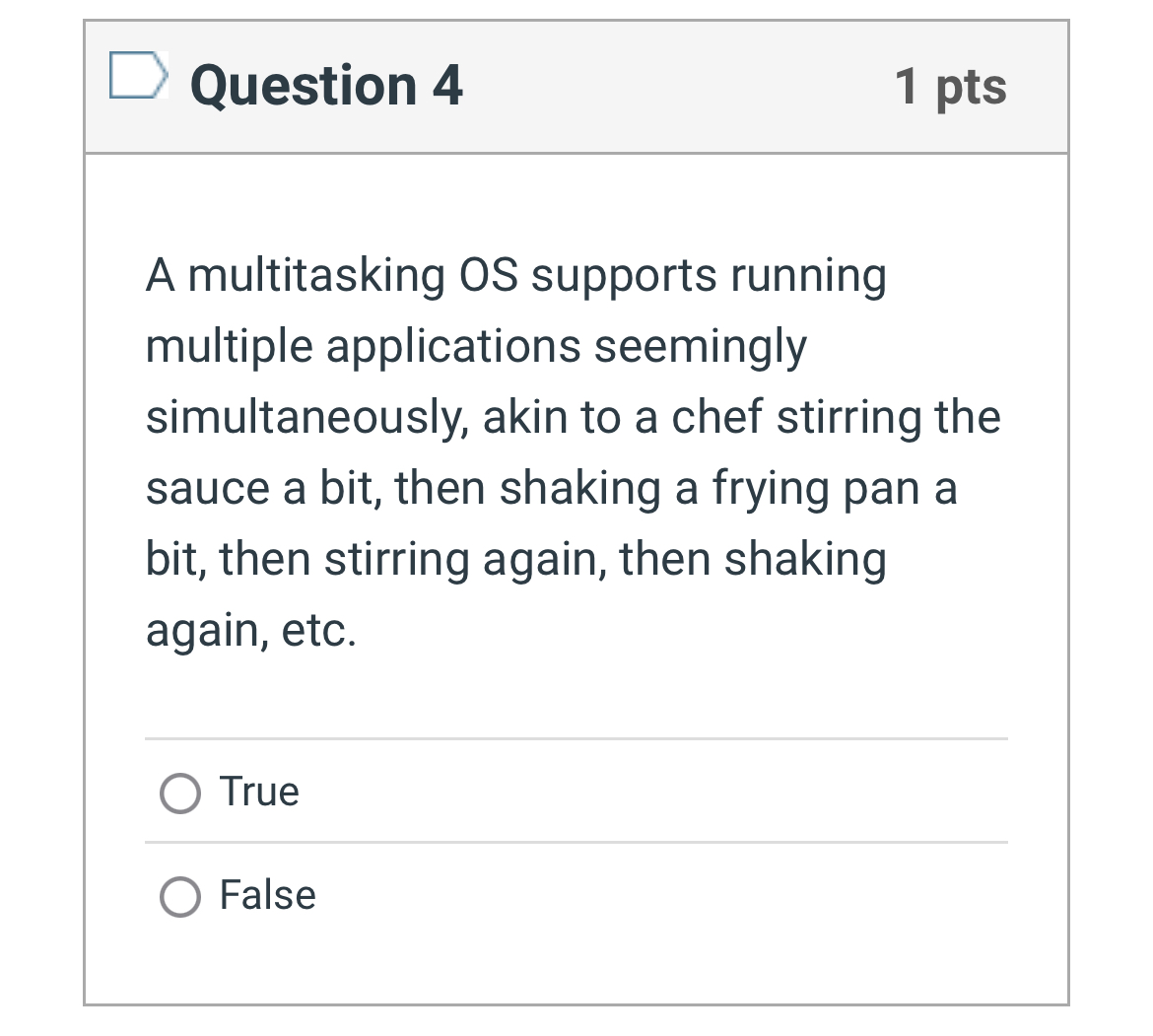 Solved Question 41 ﻿ptsA multitasking OS supports running | Chegg.com