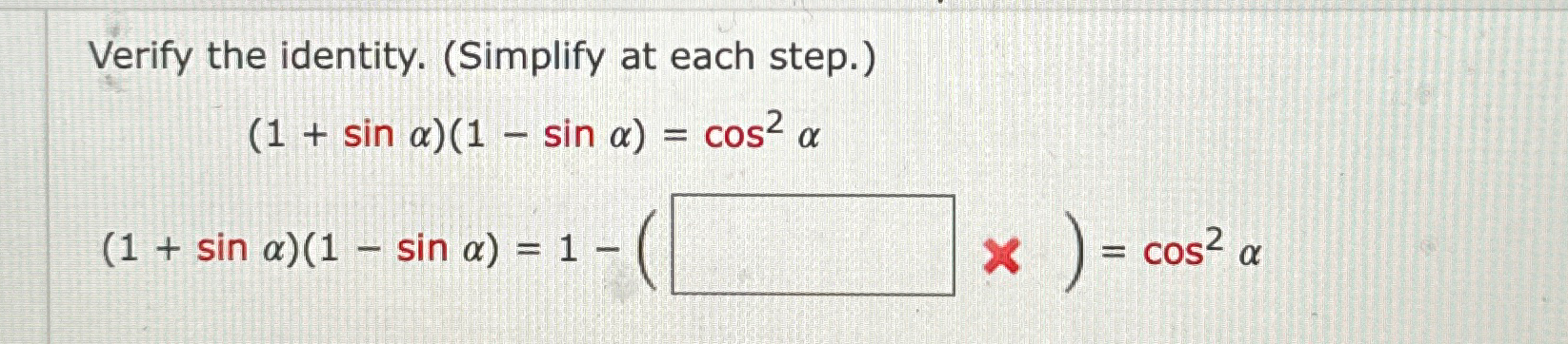 Solved Verify the identity. (Simplify at each | Chegg.com