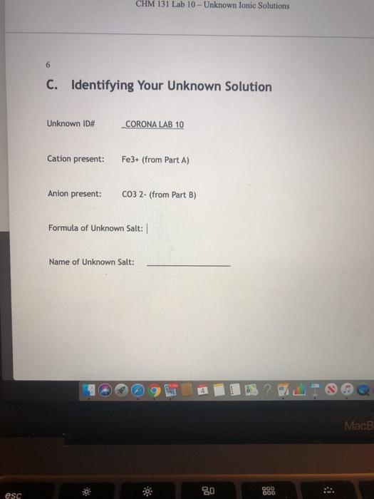 Solved need to make a formula of the cation and anion | Chegg.com
