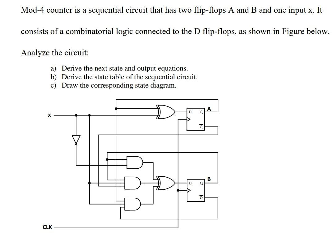 Solved Mod-4 counter is a sequential circuit that has two | Chegg.com